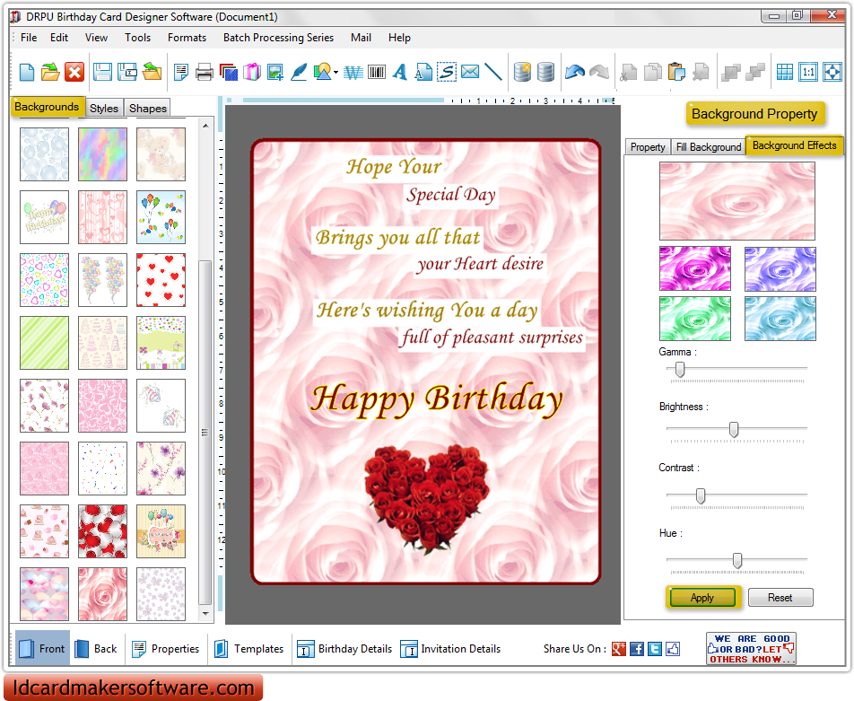 Screenshots Of Birthday Card Maker Software To Create Birthday Greeting