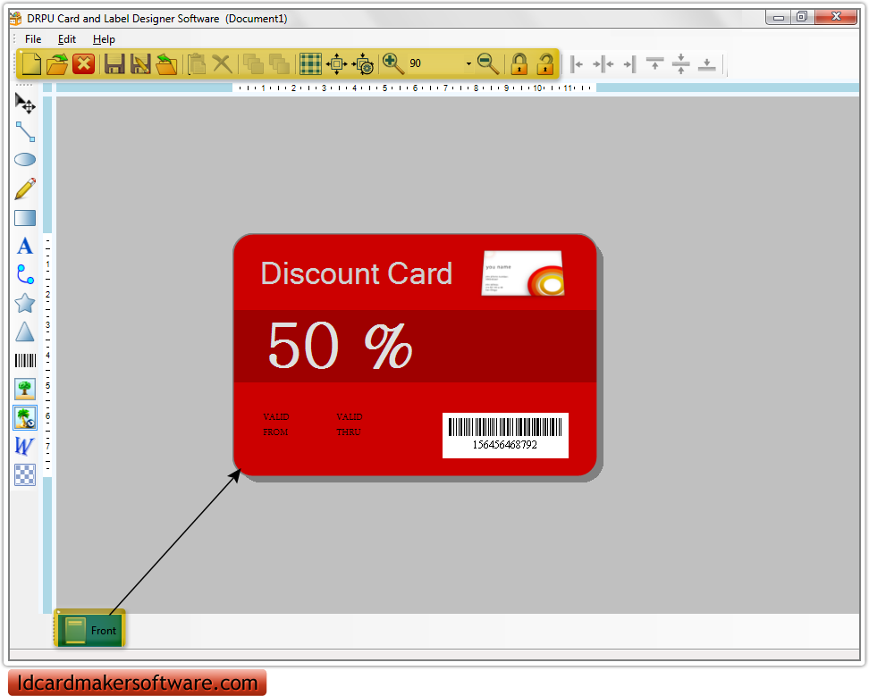 Screenshots of Card and Label Maker Software to create labels cards