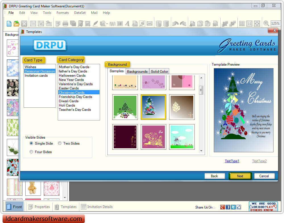 Screenshots of Greeting Card Maker software to create Christmas ...