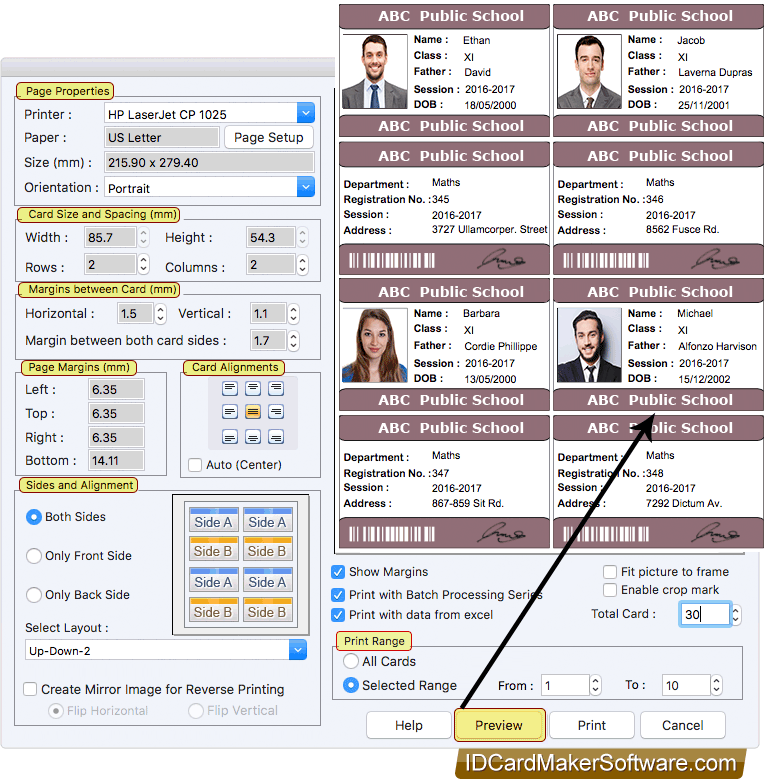 Screenshots of Students ID Cards Maker for Mac for designing student ID ...